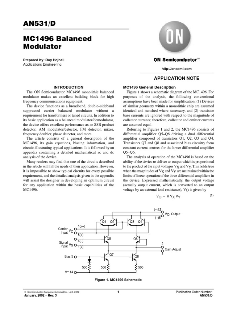 MC1496 Balanced Modulator Overview | PDF