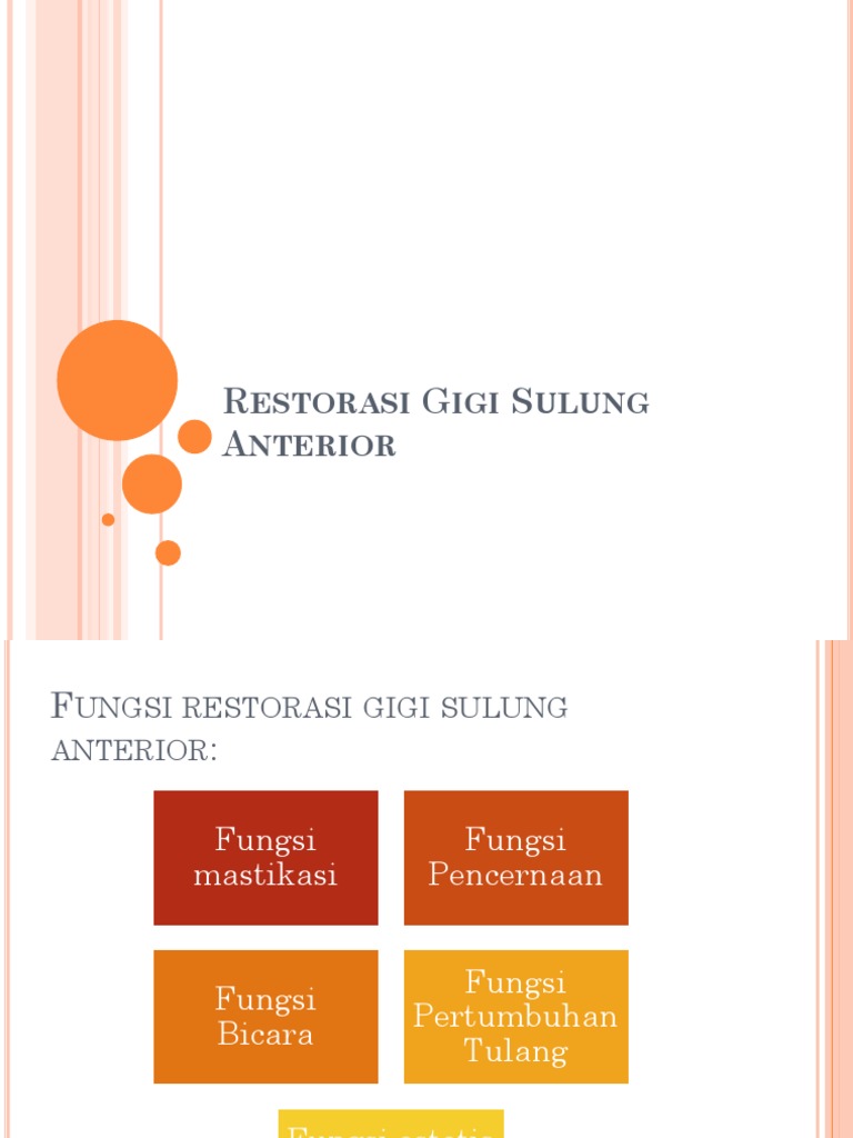 Restorasi Gigi Sulung Anterior | PDF