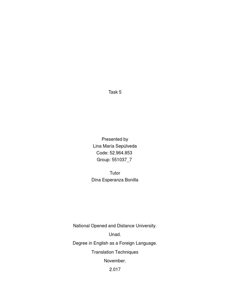 Essay Task 5-Lina | PDF | English As A Second Or Foreign Language ...