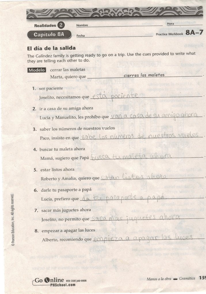 Spanish Workbook 159 | PDF