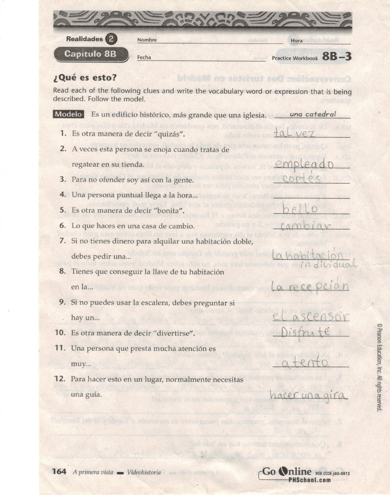 Spanish Workbook 164 | PDF