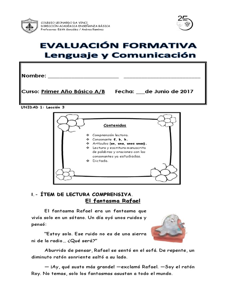Comprensión Lectora para Primer Grado | PDF | Estudios de idiomas ...