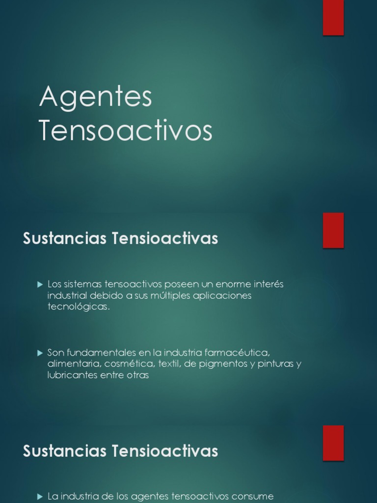 Tensoactivos: Usos y Mercado Global | PDF | Tensioactivo | Detergente