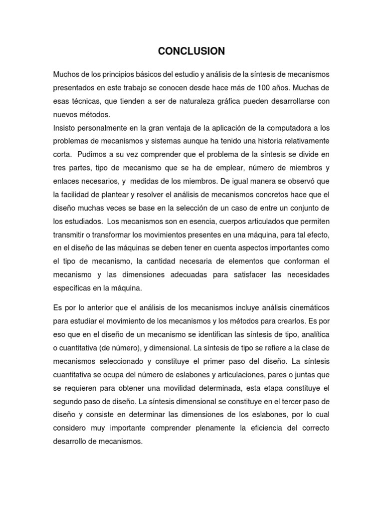 Conclusion Mecanismos | PDF | Informática y tecnología de la ...