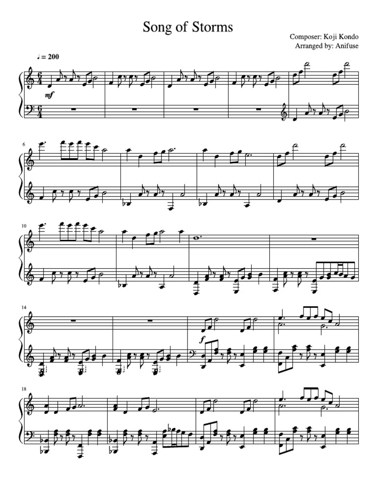 Song of Storms Sheet Music | PDF