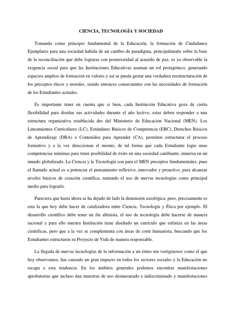 Ciencia, Tecnología y Sociedad PDF | PDF | Science | Maestros