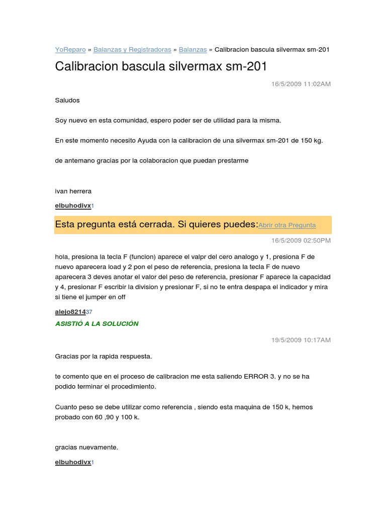 Bascula Silver Max | PDF | Calibración | Instrumento de medición