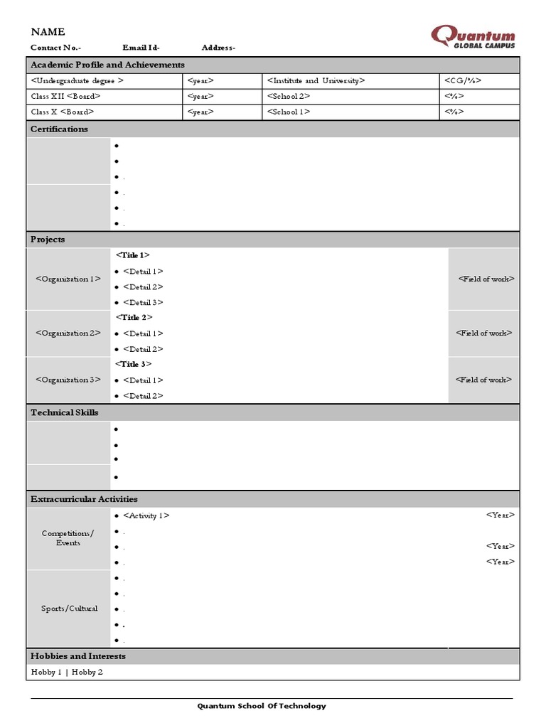 Academic Profile and Achievements: Contact No.-Email Id - Address | PDF