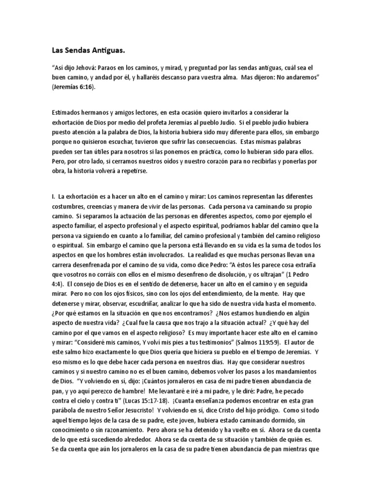 Las Sendas Antiguas | PDF | Cristo (título) | Jacob Las Sendas Antiguas | PDF | Cristo (título) | Jacob