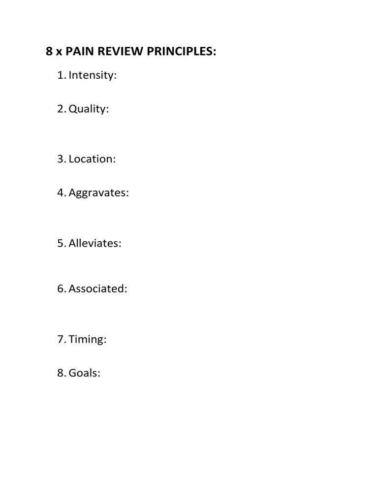 8 Key Principles for Pain Review | PDF