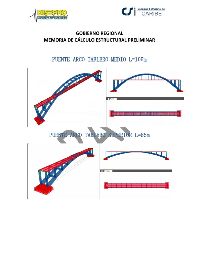 Memoria de Cálculo - Puente en Arco - CsiBridge PDF | PDF | Velocidad ...