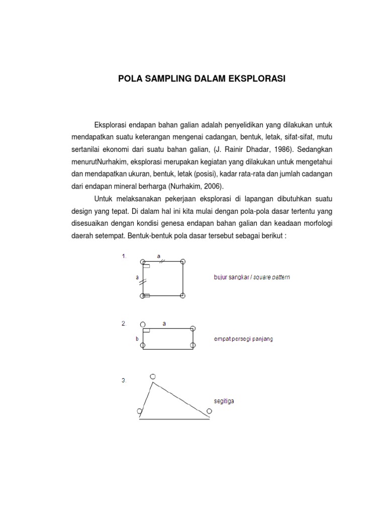 Pola Sampling Dalam Eksplorasi Abdu | PDF