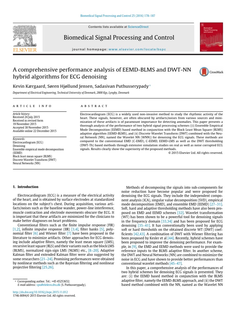 A Comprehensive Performance Analysis of EEMD-BLMS and DWT-NN Hybrid ... A Comprehensive Performance Analysis of EEMD-BLMS and DWT-NN Hybrid ...
