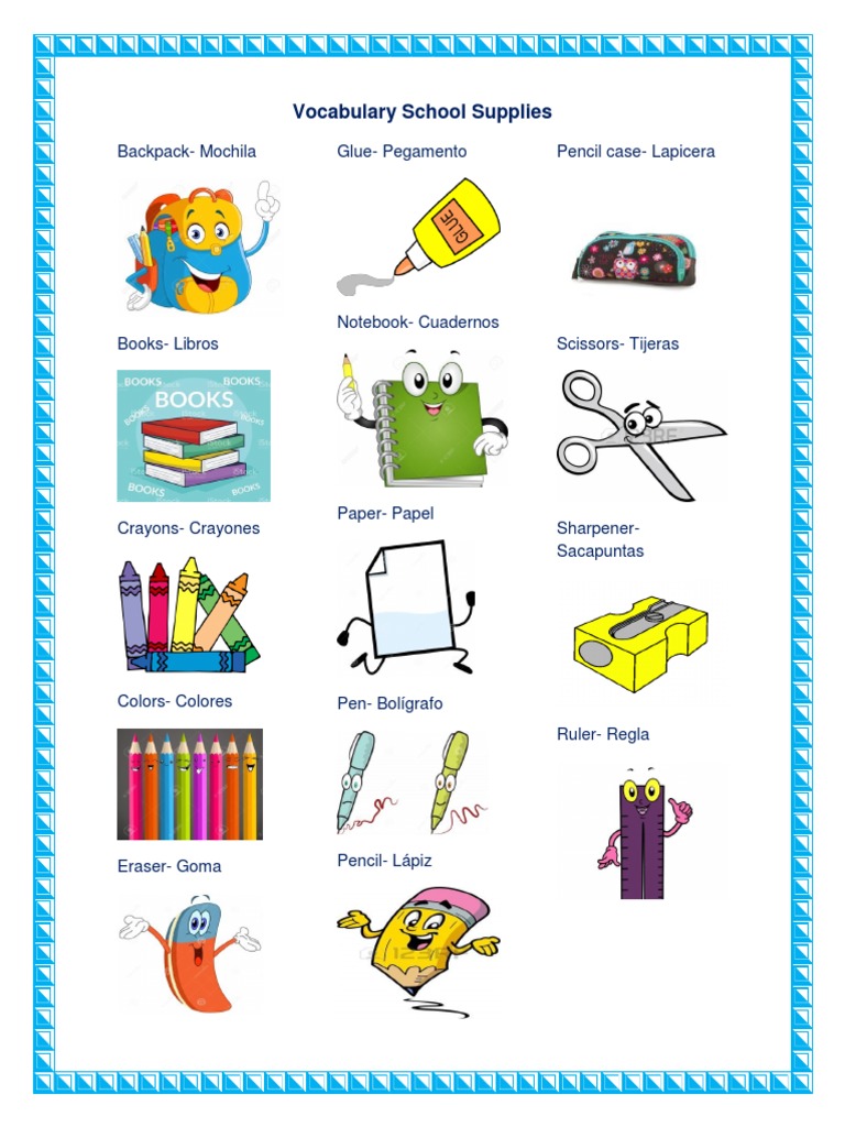Vocabulary School Supplies | PDF