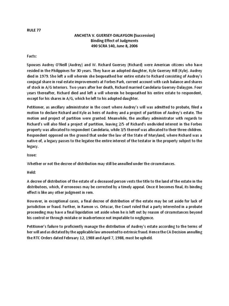 Spec Pro Cases Part 2 | PDF | Will And Testament | Probate