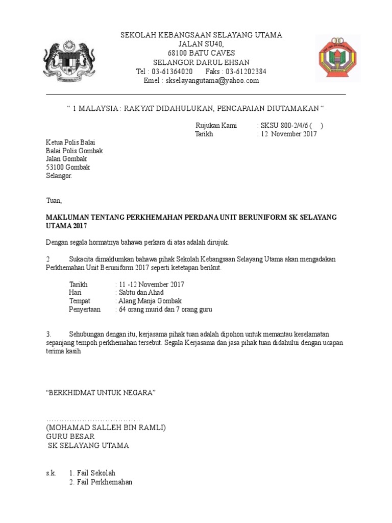 Surat Polis Perkhemahan | PDF