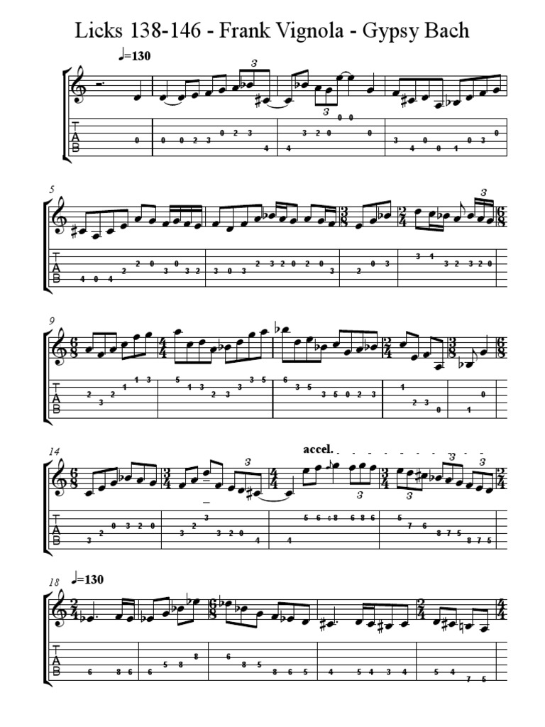 Gypsy Bach Licks 138-146 by Frank Vignola | PDF