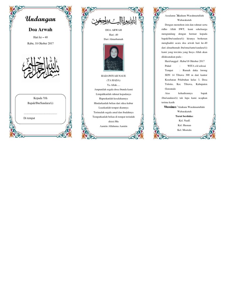 Undangan Takziah | PDF