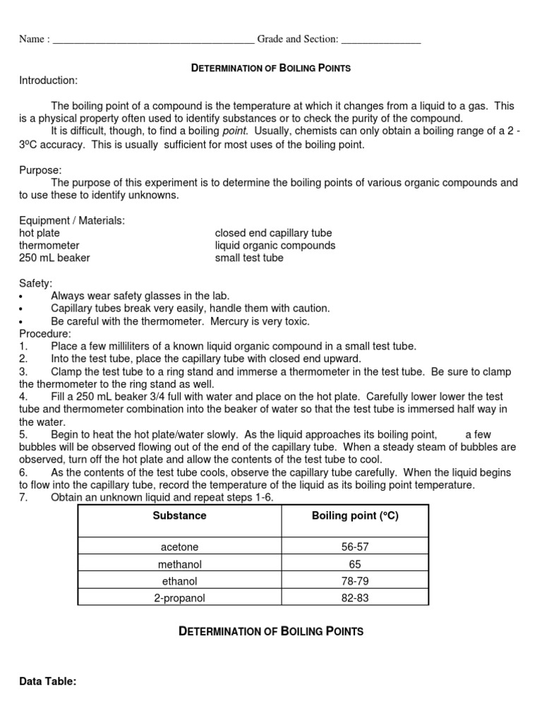 Boiling Point Determination (Repaired) | PDF | Boiling | Thermometer
