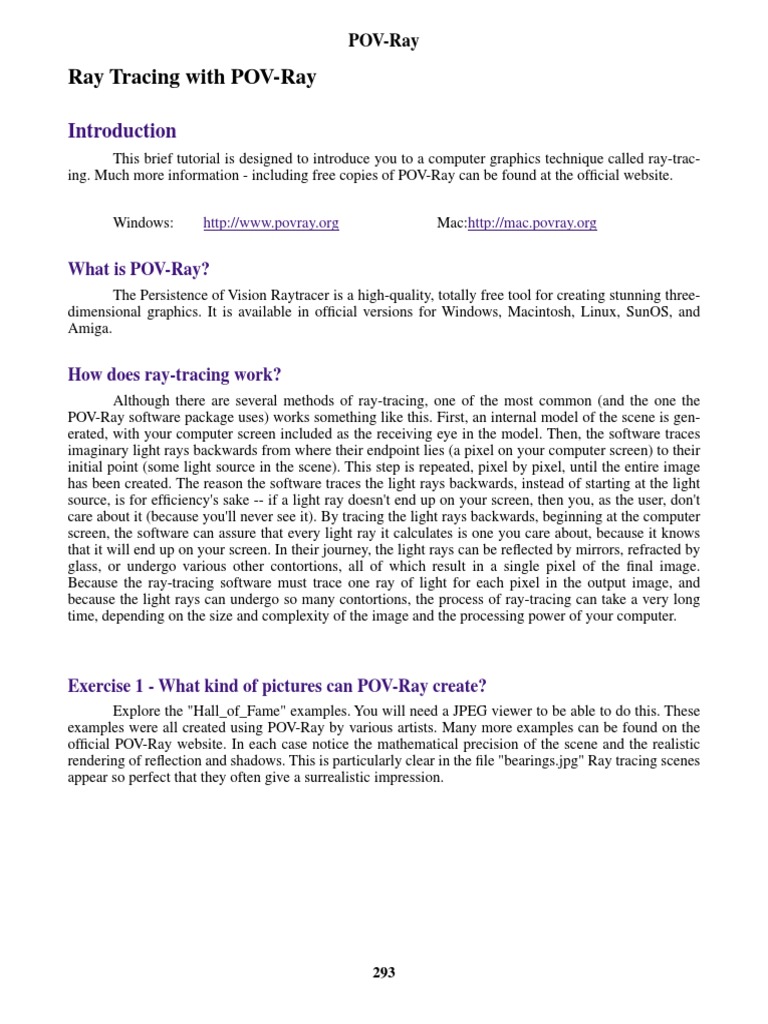 POV Ray | PDF | Rendering (Computer Graphics) | Teaching Mathematics
