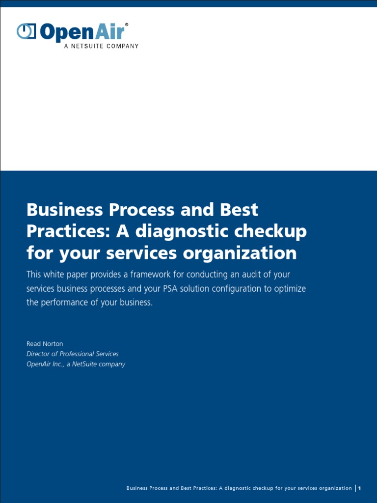 Business Process and Best Practices: A Diagnostic Checkup For Your ...