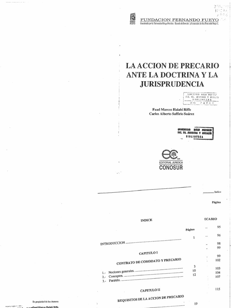 La Acción de Precario Ante La Doctrina y La Jurisprudencia | PDF