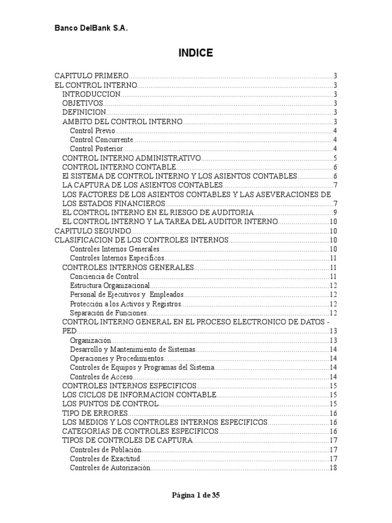 Manual de Control Interno | PDF | Contabilidad | Bancos