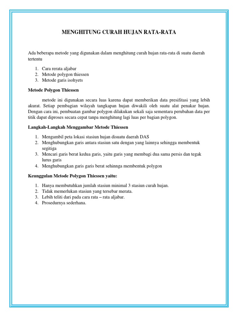 Metode Poligon Thiessen | PDF