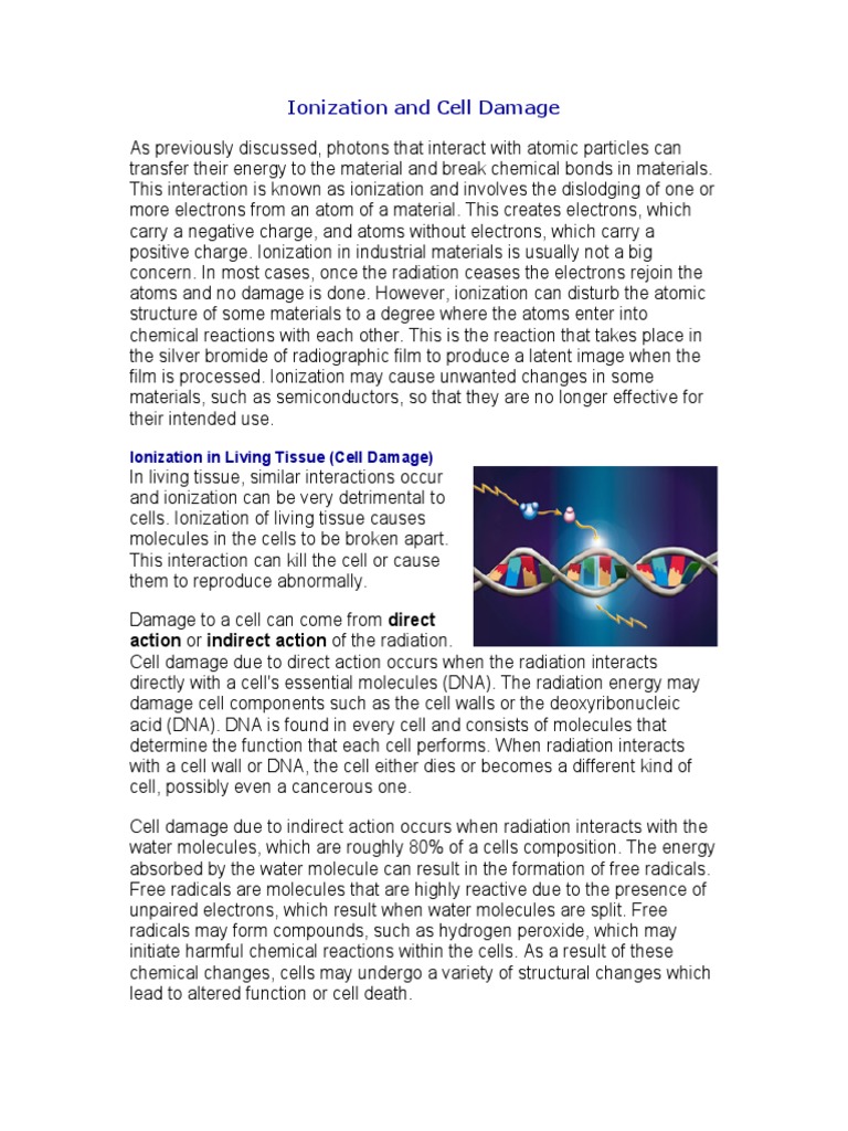 Ionization and Cell Damage | PDF | Ionization | Radiation