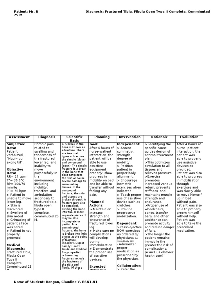 NCP 2 | PDF | Human Leg | Bone