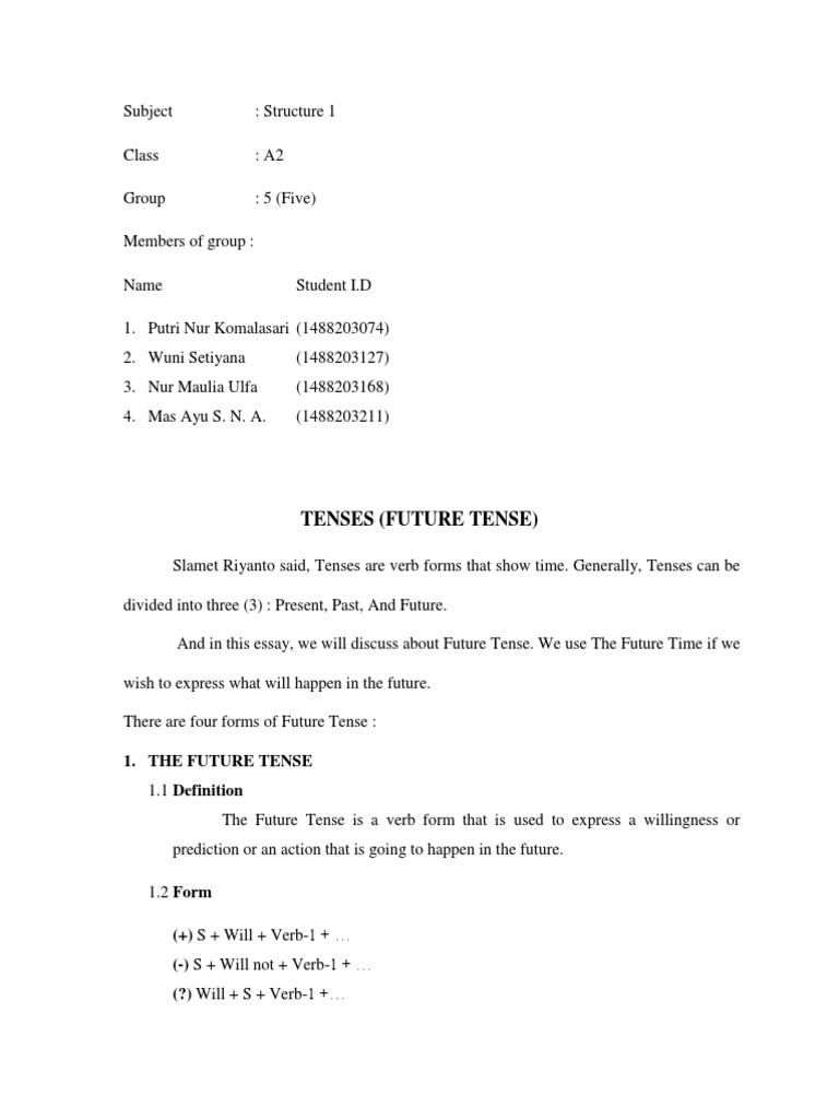Future Tense Paper | PDF | Perfect (Grammar) | Linguistic Typology