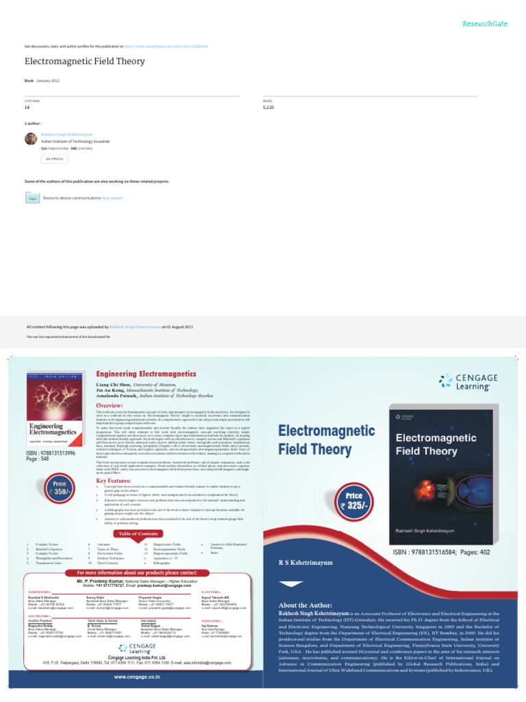 Electromagnetic Field Theory Textbook | PDF | Field (Physics) | Quantum ...