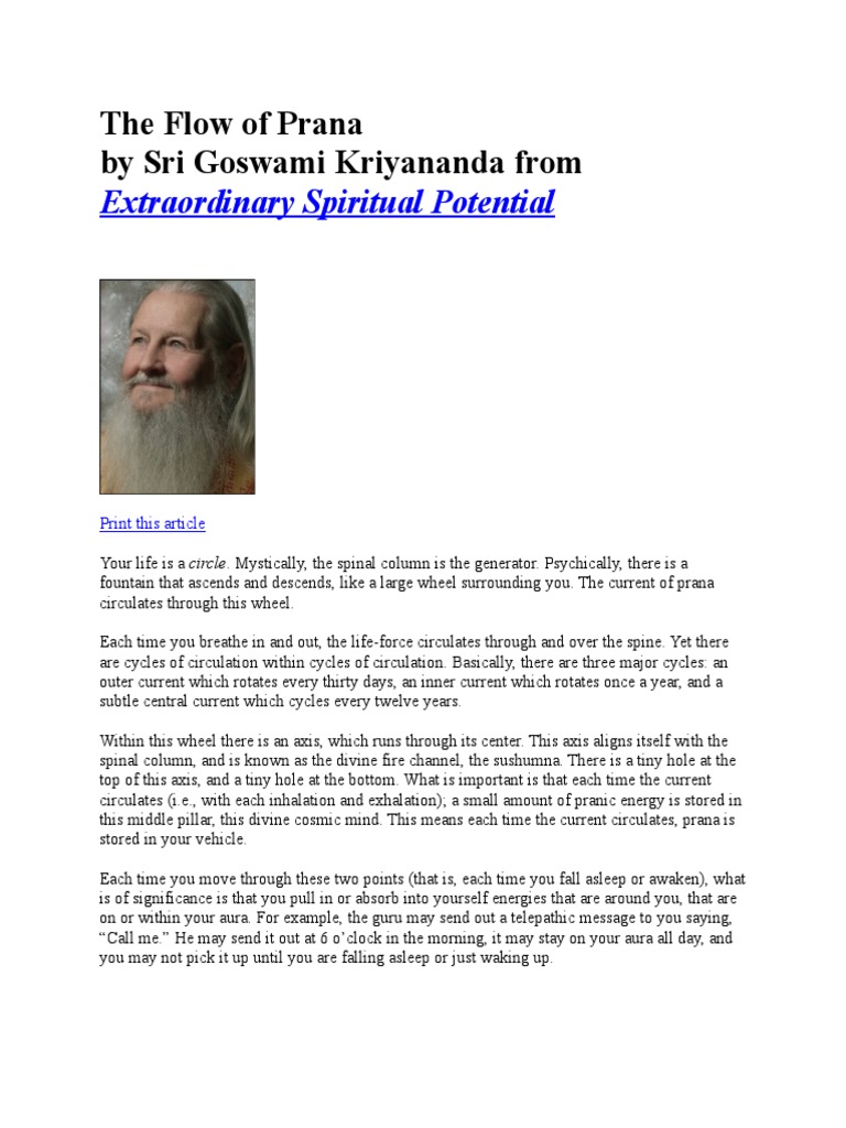 The Flow of Prana | PDF | Prana | Mind–Body Interventions
