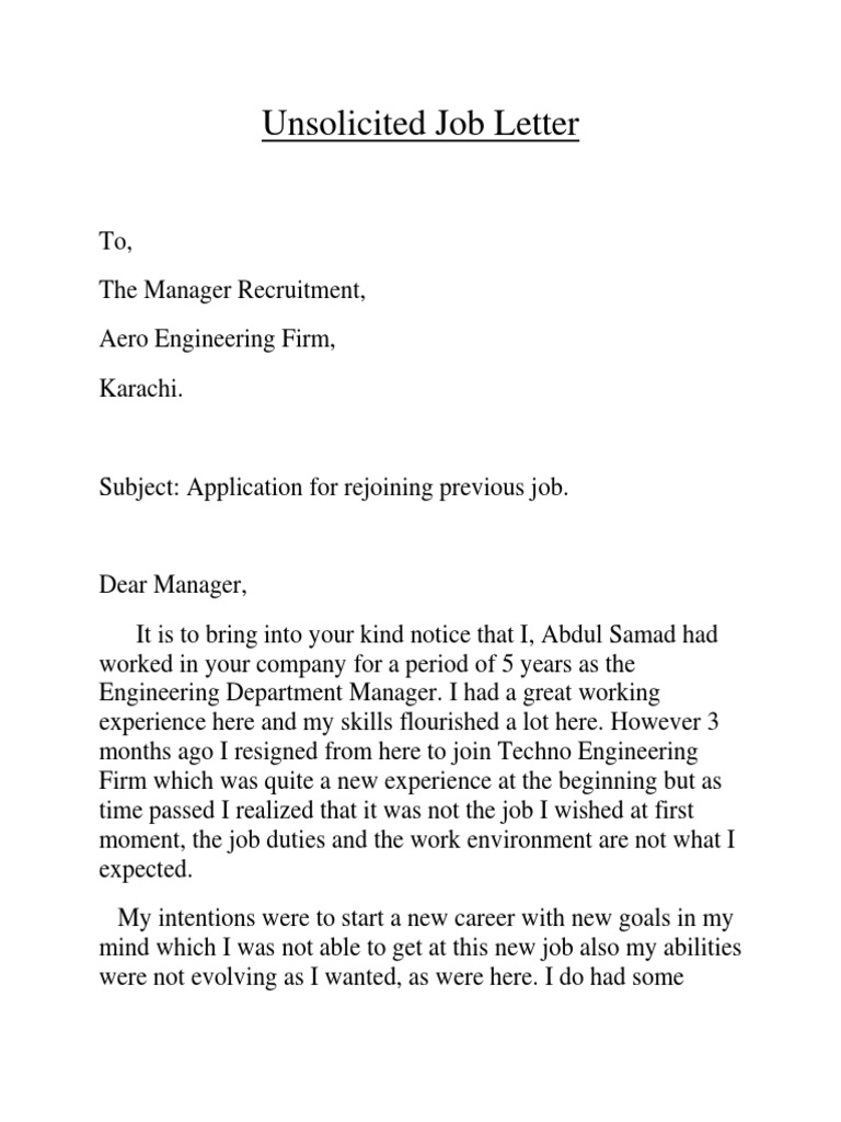 Job Letter | PDF