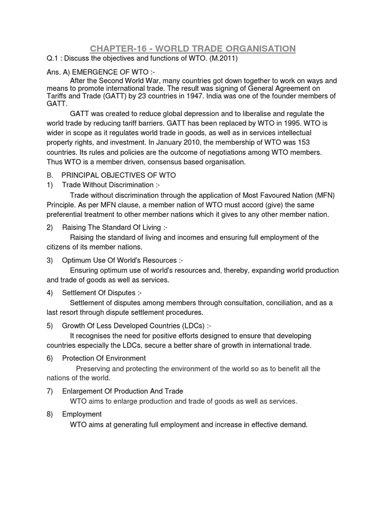Practise Questions For Economics | PDF | World Trade Organization ...