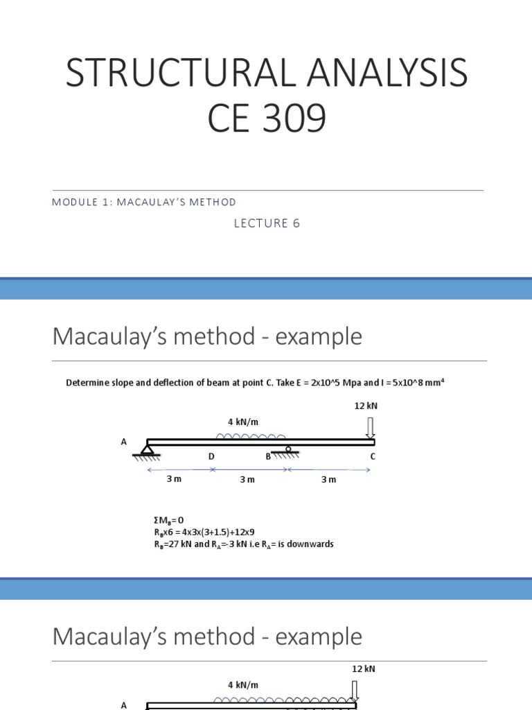 Macaulay's Method Examples | PDF | Numerical Analysis | Applied And Interdisciplinary Physics