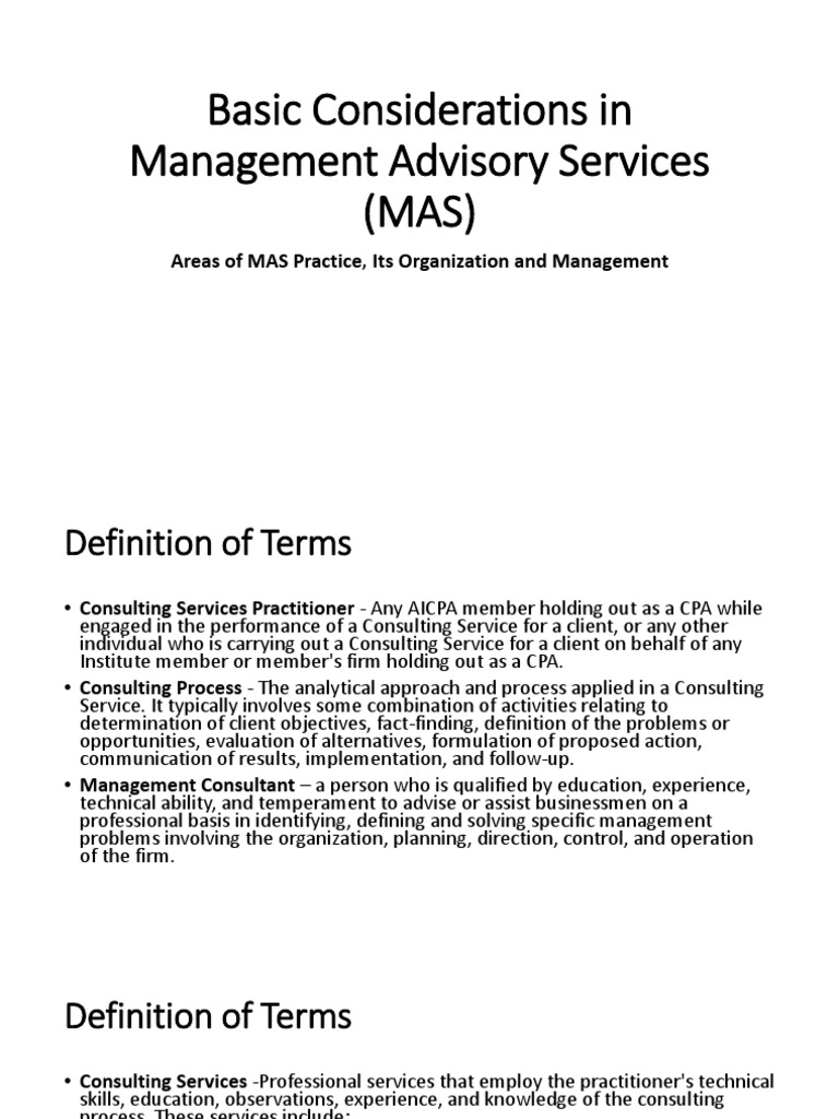 Basic Considerations in Mas | Download Free PDF | Consultant | Implementation