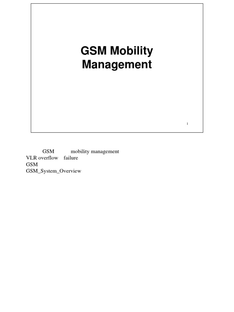 07 GSM Mobility Management | PDF