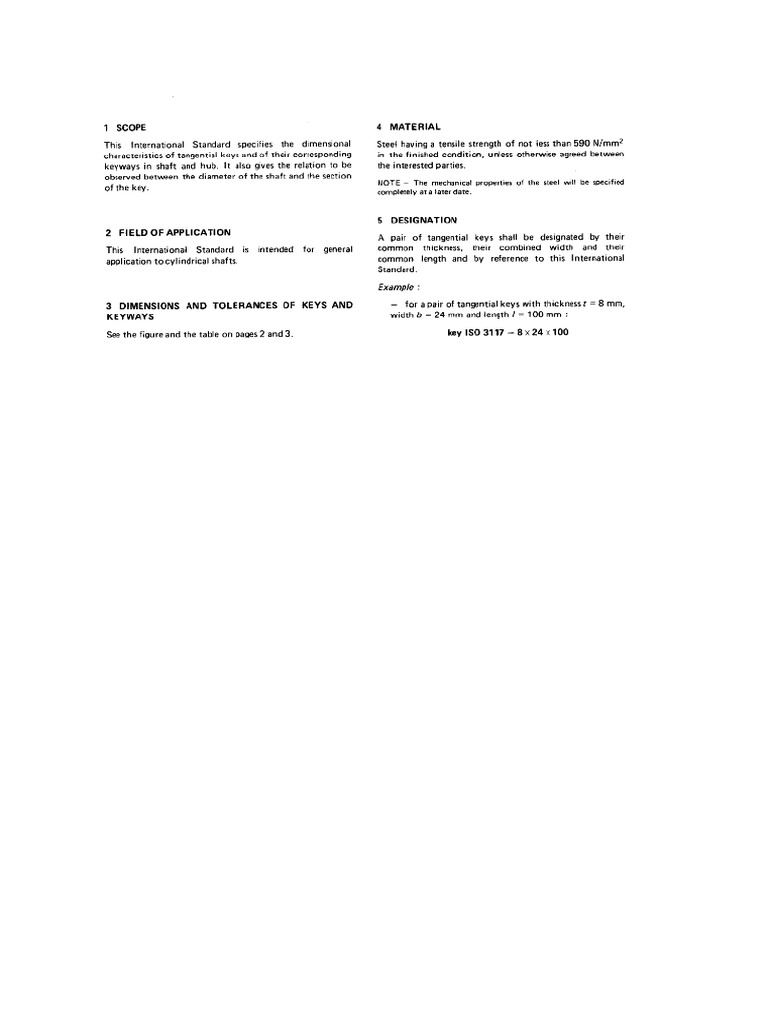 ISO3117 1997 Tangential Keys | PDF