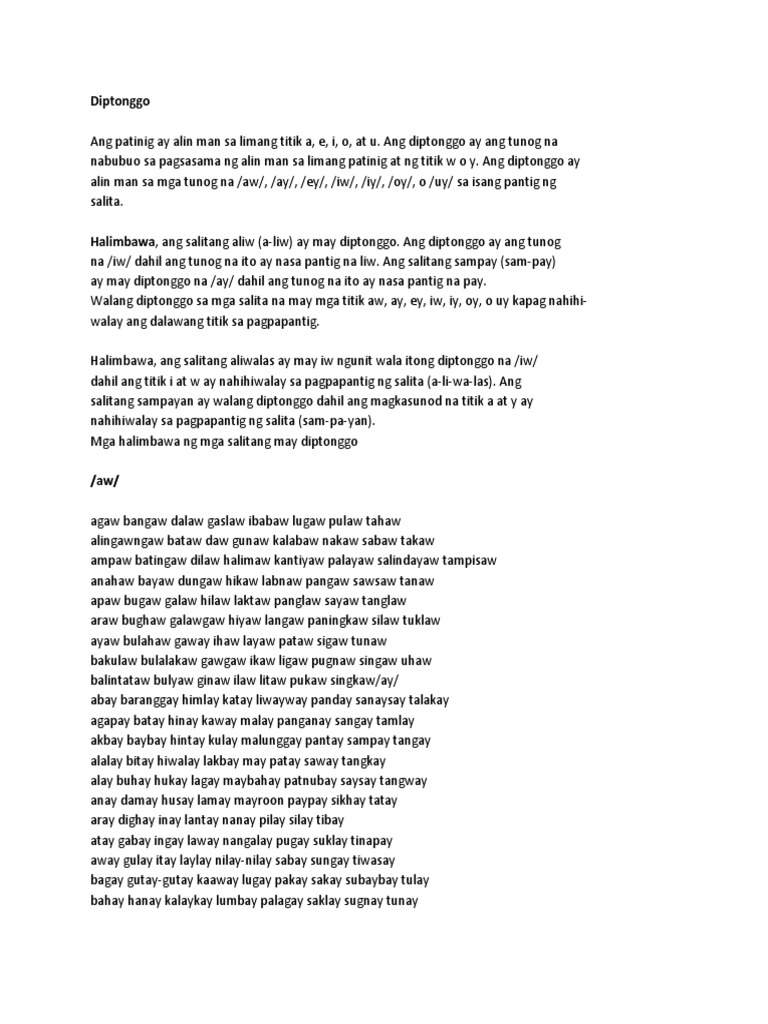 Diptonggo | PDF