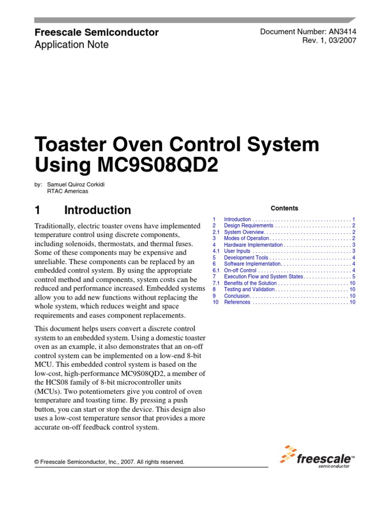 Toaster Oven Control System | PDF | Embedded System | Microcontroller
