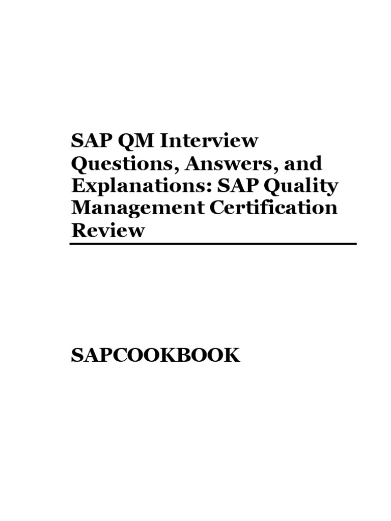 Sap QM | PDF | Procurement | Question