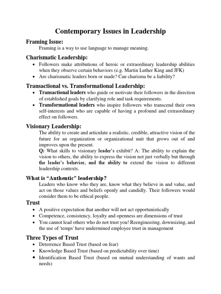 Contemporary Issues in Leadership | PDF