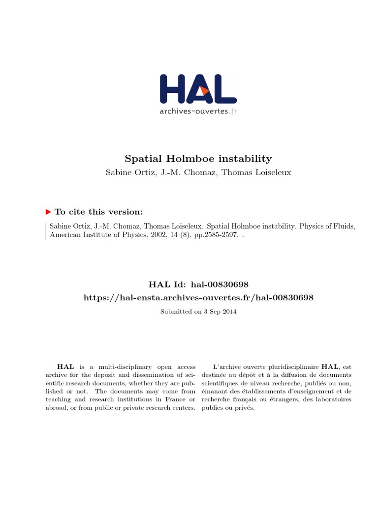 Spatial Holmboe Instability: Sabine Ortiz, J.-M. Chomaz, Thomas ...