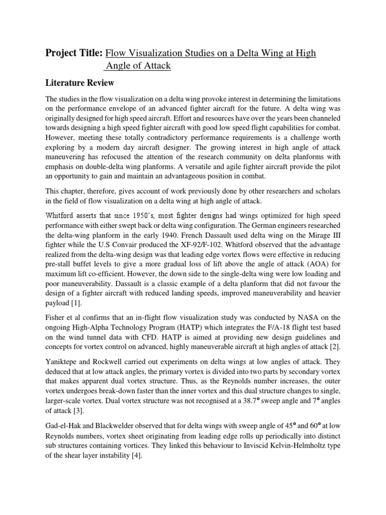 Literature Review Flow Visualization | PDF | Vortices | Lift (Force)