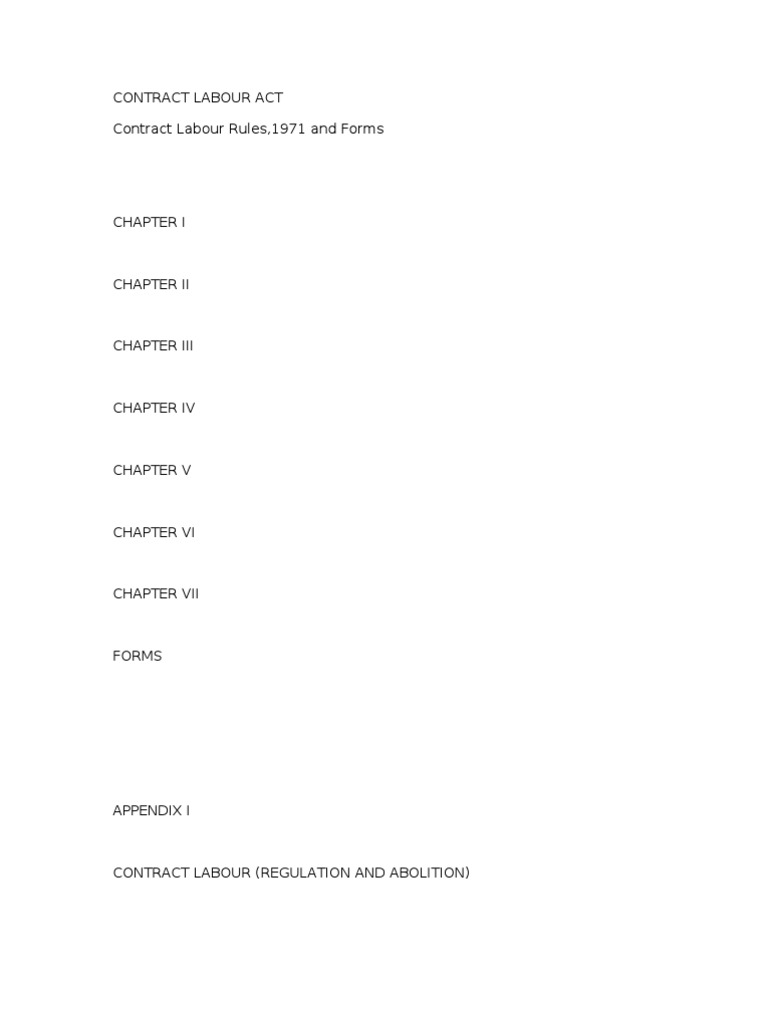 Contract Labour Act | PDF | License | Employment