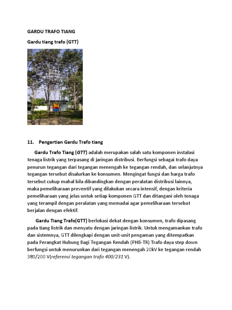 Gardu Trafo Tiang | PDF