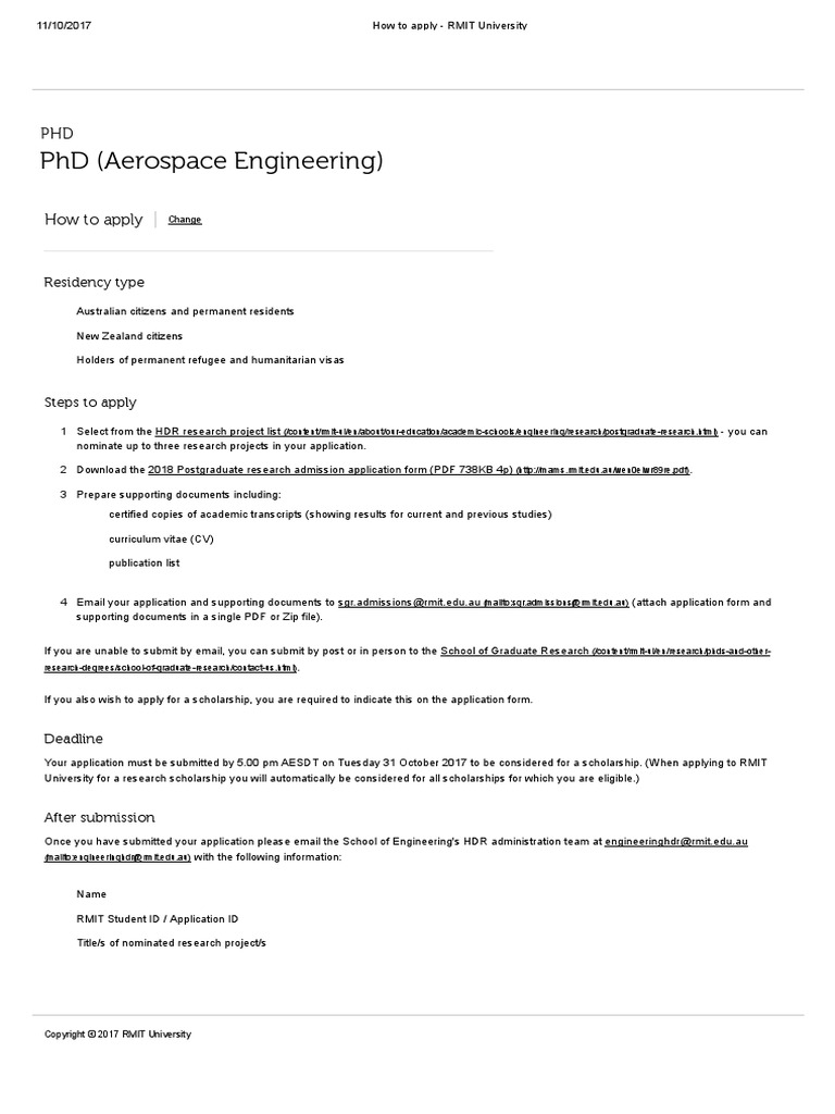 How To Apply - RMIT University | PDF