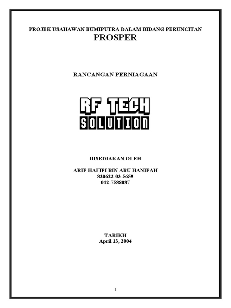 Format Rancangan Perniagaan | PDF