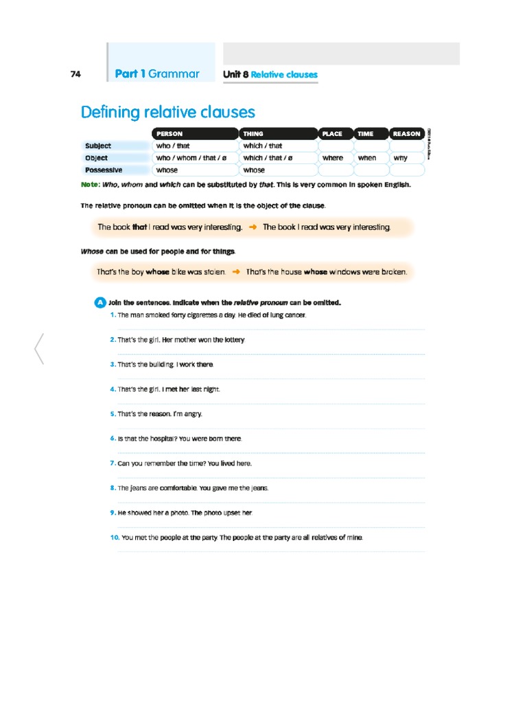Understanding Defining Relative Clauses | PDF